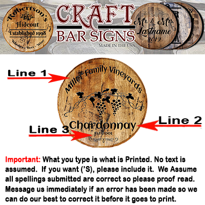 Craft Bar Signs | Grapevine Winery Personalized Wine Wall Decor