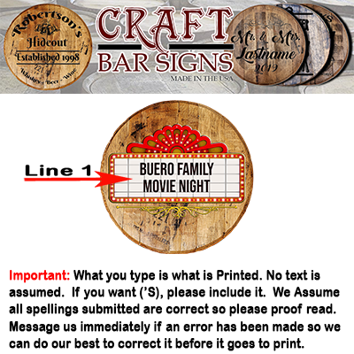 Craft Bar Signs | Marquee Sign Personalized Home Theater Decor