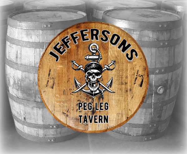 Craft Bar Signs | Pirate Skull Anchor Personalized Nautical Bar Sign