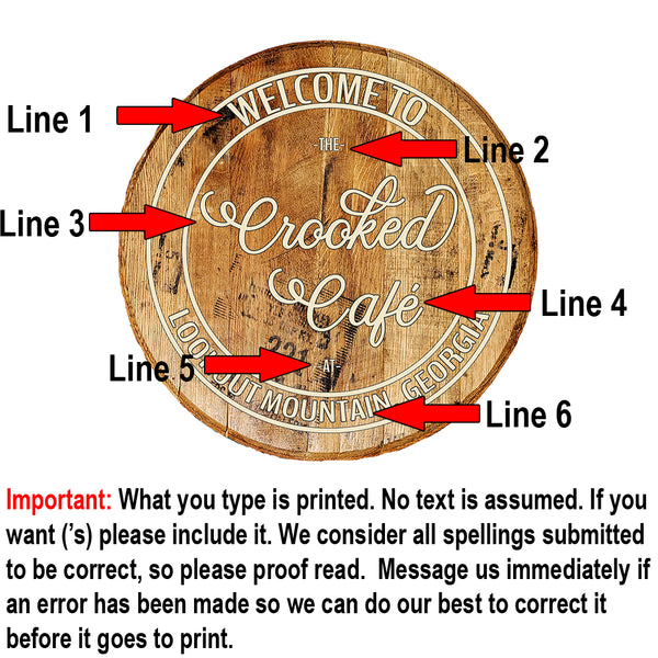 Craft Bar Signs | Destination Cafe Personalized Rustic Kitchen Sign